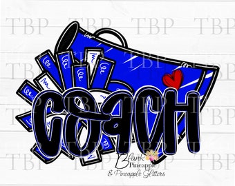 Cheer Design PNG Add Your Own Name Cheer Megaphone and Pom - Etsy