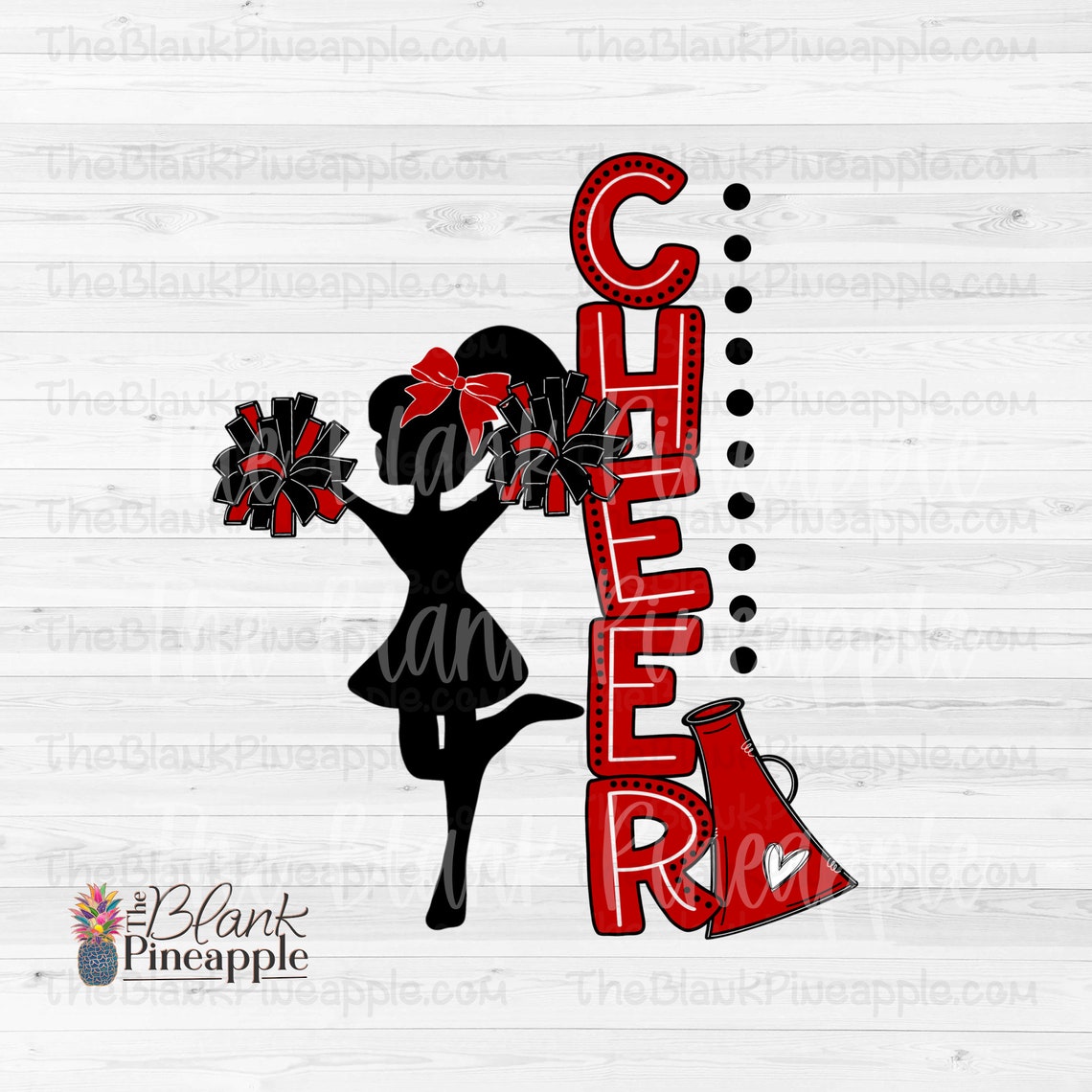 Cheer Design PNG Cheerleader Girl in Red Cheerleading - Etsy