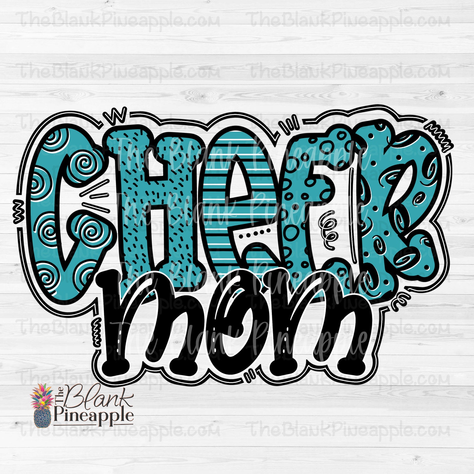 Cheer Design PNG Doodle Cheer Mom in Teal PNG Cheer Mom - Etsy