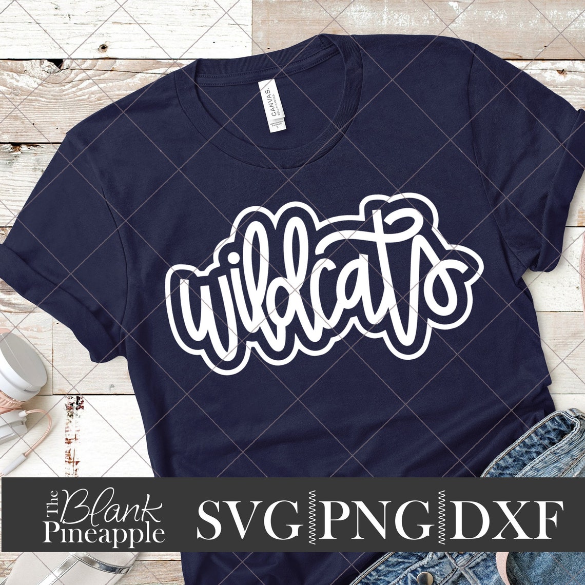 Wildcats SVG Cut File, Outlined Wildcats Mascot SVG, Dxf, and Png ...