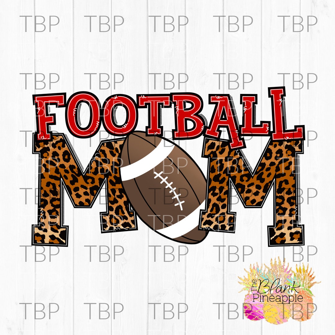 Football Design PNG, Football Mom Leopard and Red PNG 300dpi, Football ...