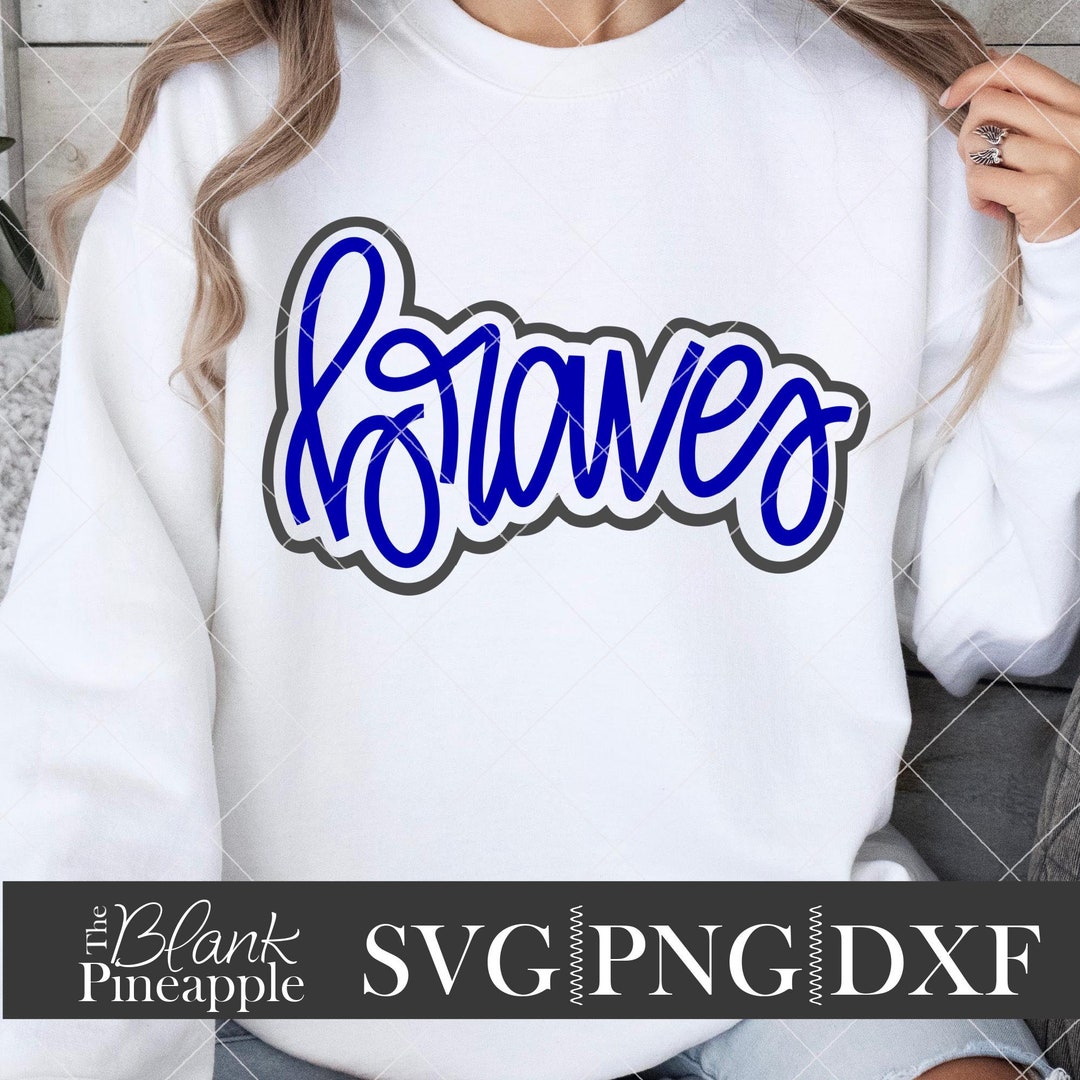 Braves SVG Cut File, Outlined Braves Mascot SVG, Dxf, and Png Digital ...