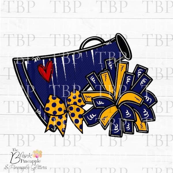 Navy Blue Cheer Pom Poms - Etsy