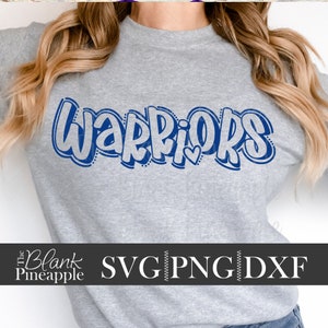 Warriors SVG Cut File, Warriors Mascot SVG, Dxf, and Png Digital ...