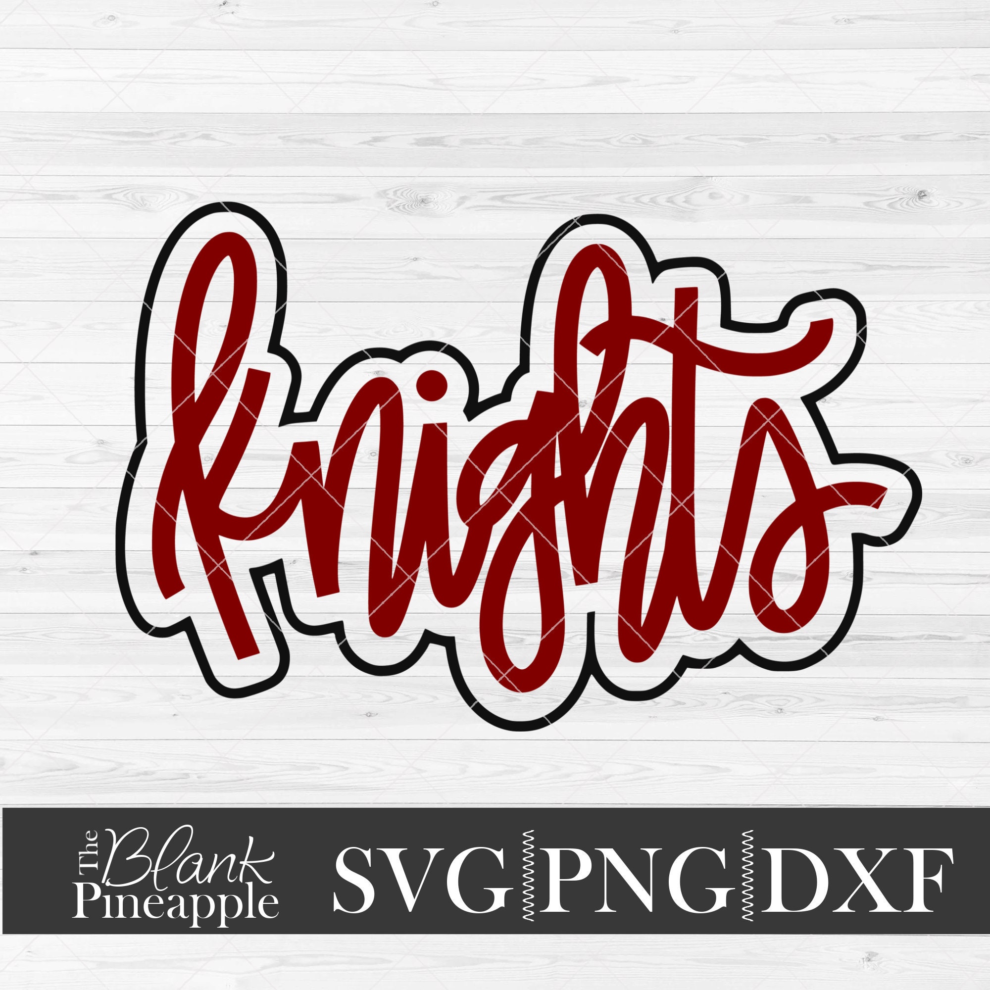 Knights SVG Cut File, Outlined Knights Mascot SVG, Dxf, and Png Digital ...