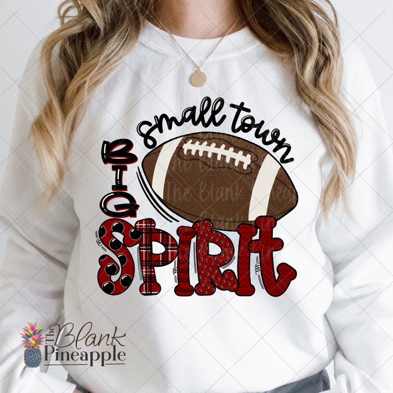 Football Design PNG, Football Small Town Big Spirit in Dark Green and ...