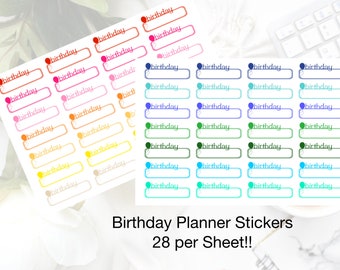 Happy Birthday Functional Planner Stickers 64 Stickers 5x7 - Etsy