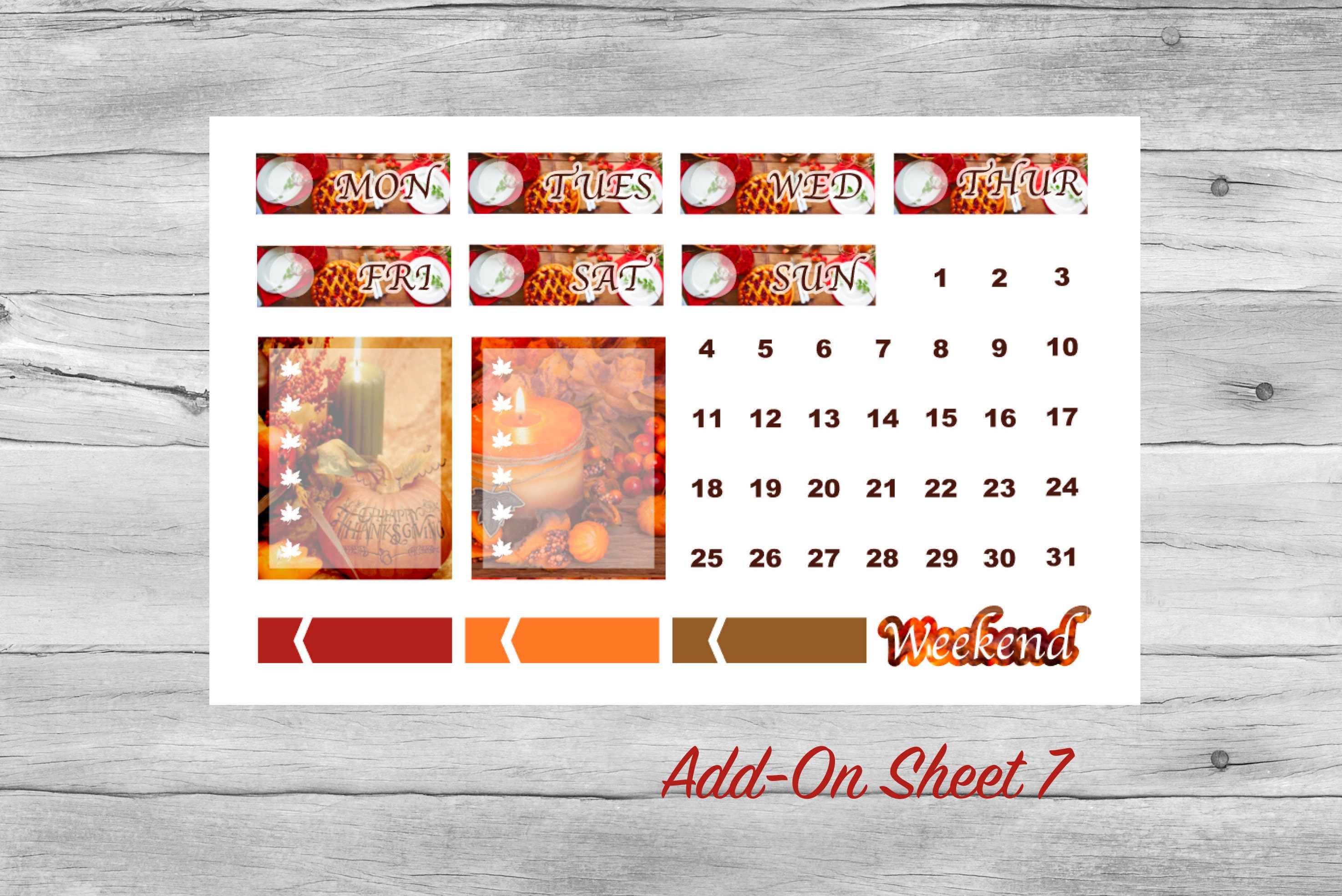 Thanksgiving Weekly Photo Kit - Etsy