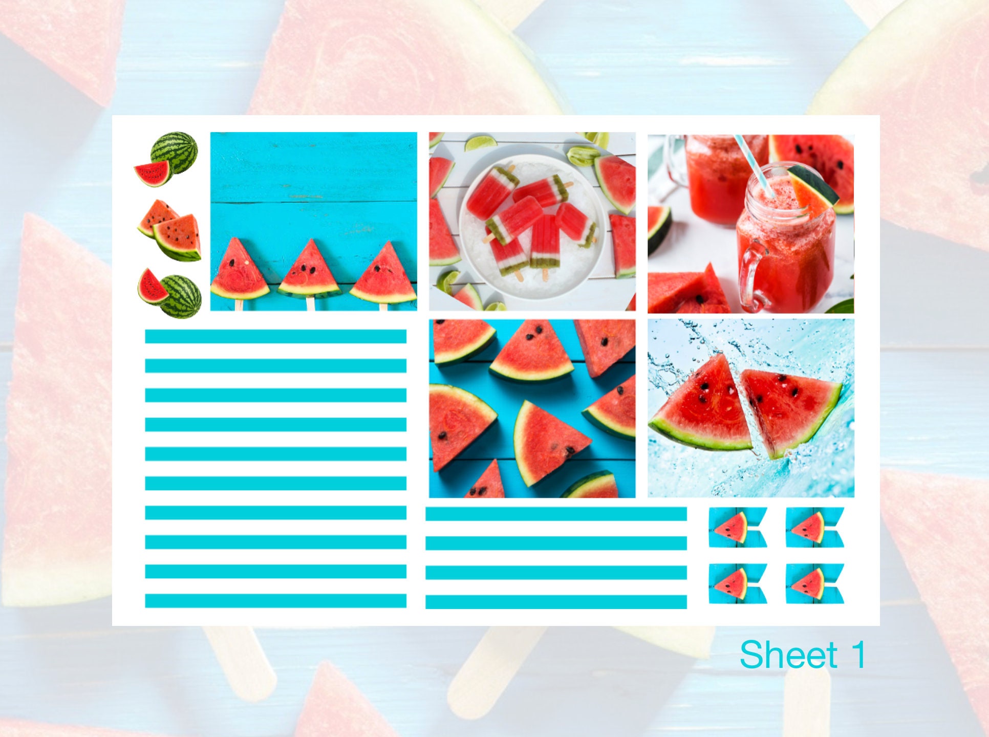 EC Petite Planner Watermelon Splash Weekly Kit - Etsy