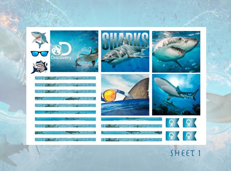 EC Petite Planner Shark Week Weekly Kit | Etsy