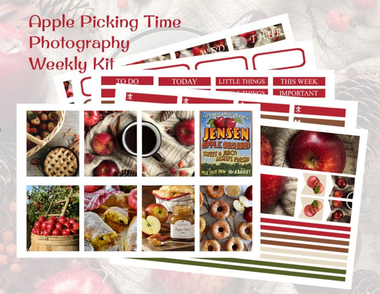 Apple Picking Time Photography Weekly Kit Erin Condren - Etsy