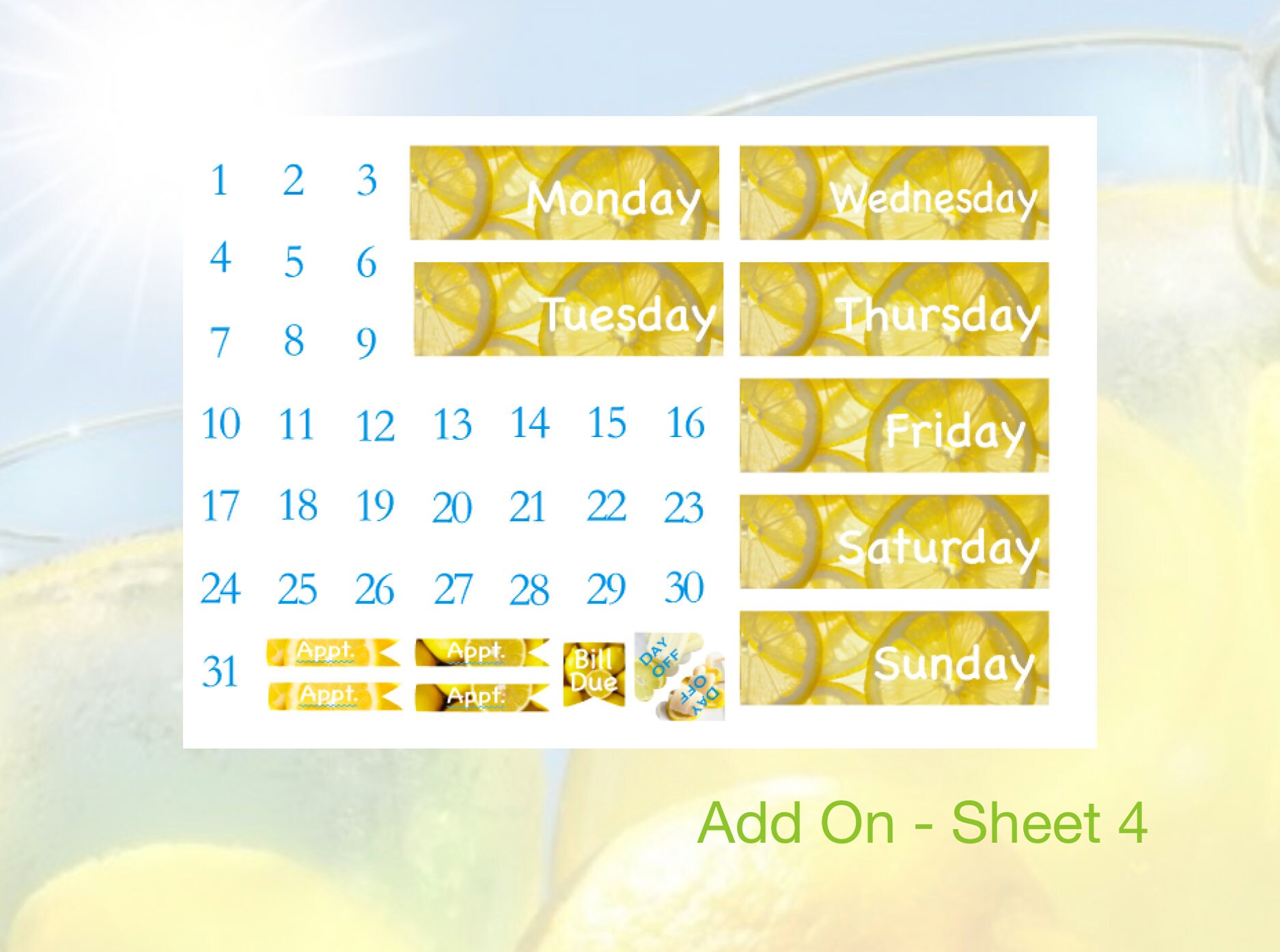 EC Petite Planner Lemonade Lovin Weekly Kit | Etsy