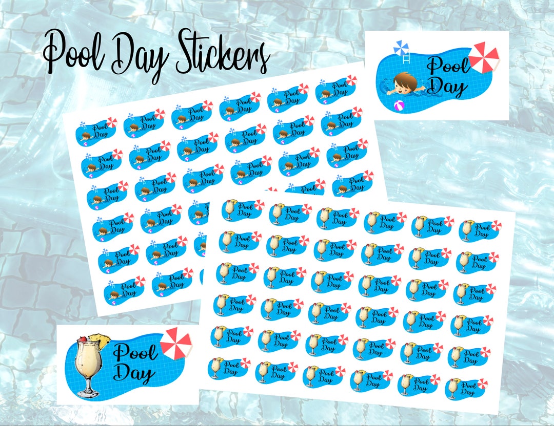Pool Day Stickers - Etsy