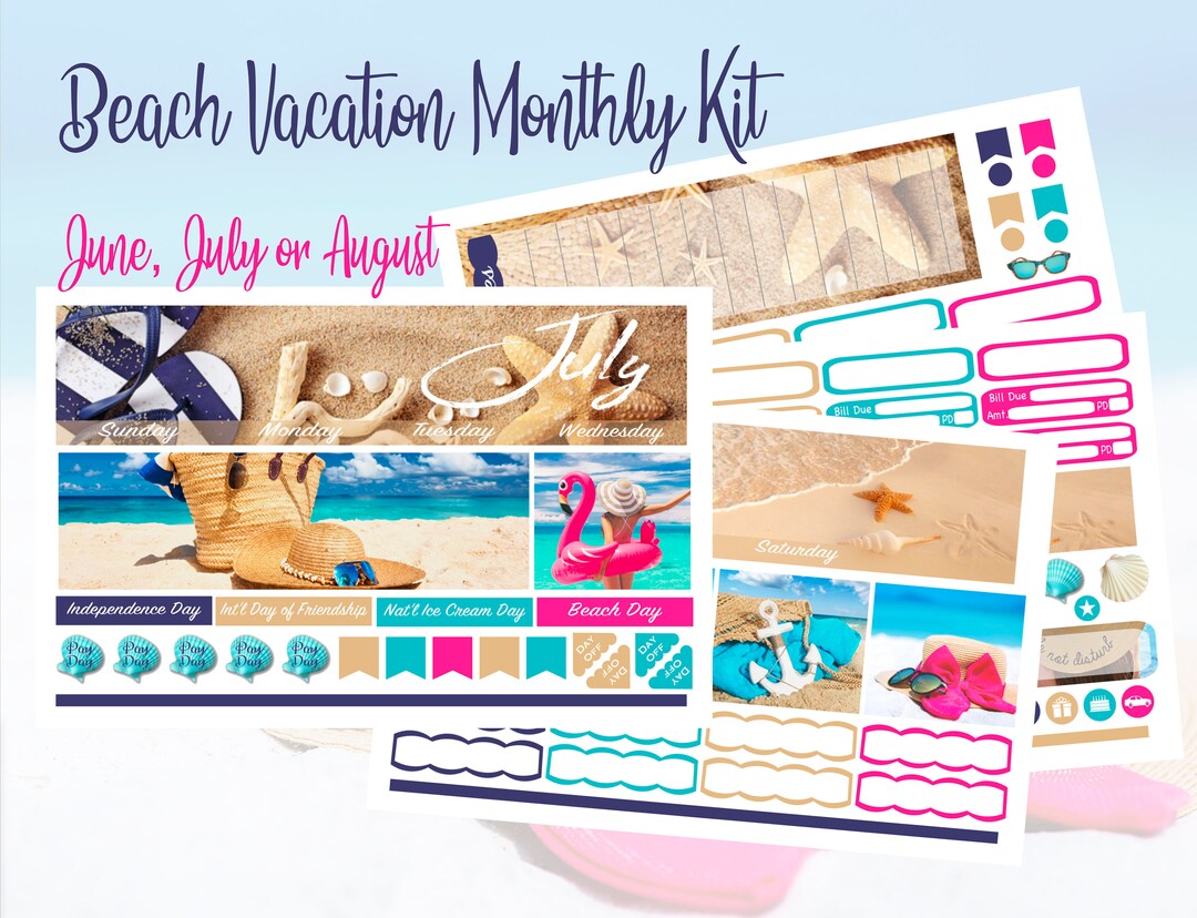 2025 Summer Beach Vacation June, July or August Photography Monthly Kit ...