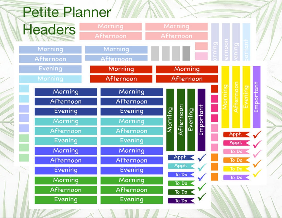 Petite Planner Header Stickers - Etsy