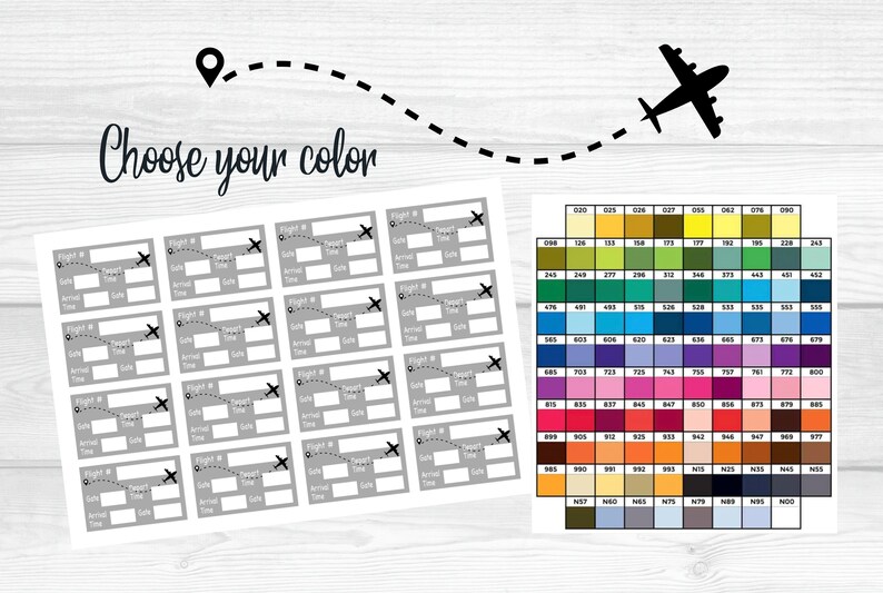 Flight/travel Information Stickers - Choose Your COLOR - Etsy