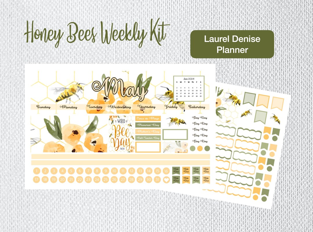 2026 Honey Bees April, May or June Monthly Kit Laurel Denise Vertical ...