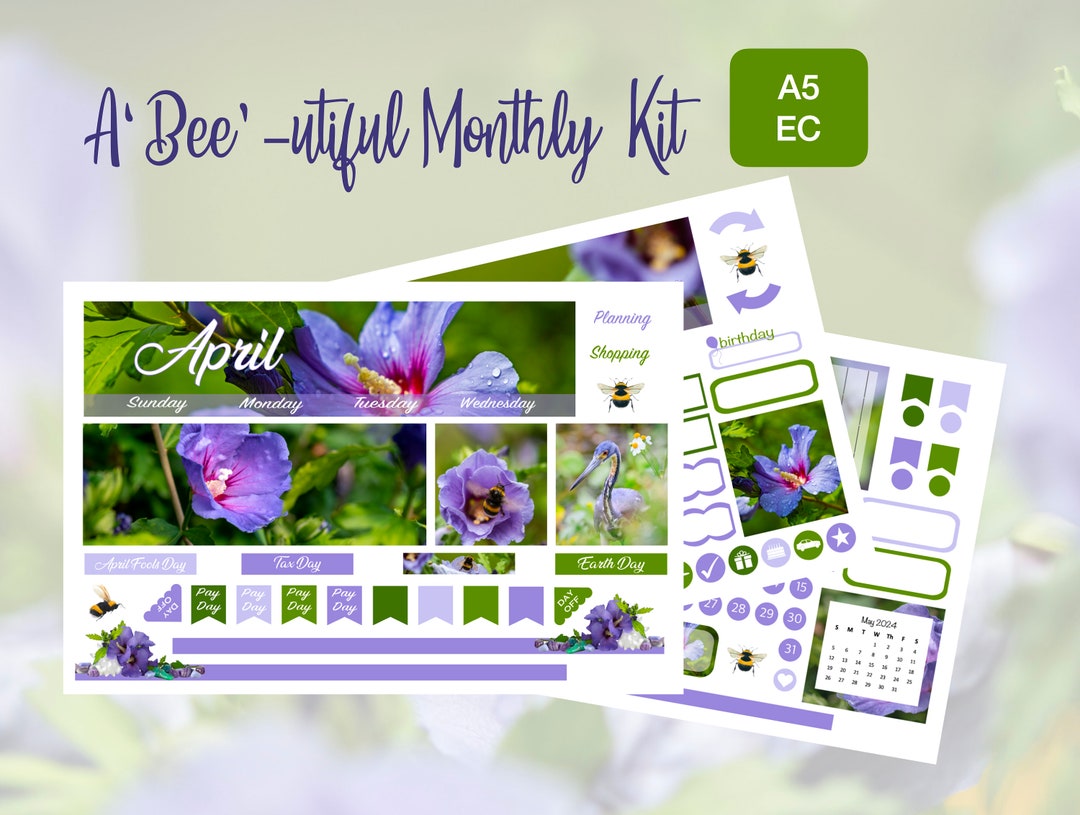 NEW EC A5 'bee'-utiful April, May, June, July or August Monthly Kit - Etsy