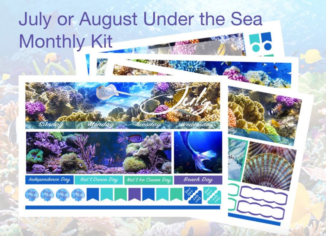 2024 July or August Under the Sea Photography Monthly Kit Erin Condren ...