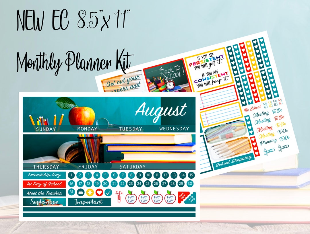 NEW EC 8.5 X 11 Back to School August or September Monthly Kit - Etsy