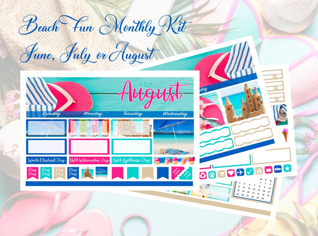 2025 Beach Fun June, July or August Photography Monthly Kit Erin ...