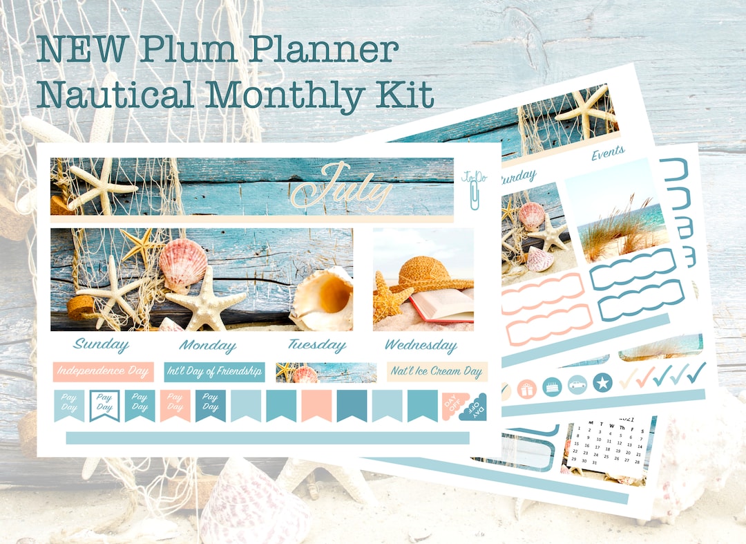 2024 Plum Planner Nautical Monthly Kit - Etsy
