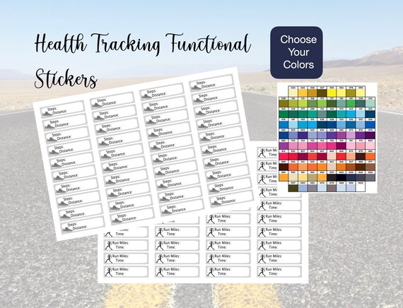 40 Health Tracker Stickers Choose Your COLOR - Etsy