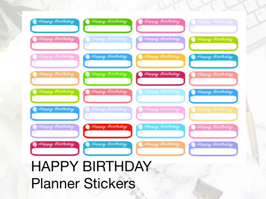 HAPPY BIRTHDAY Planner Stickers - Etsy
