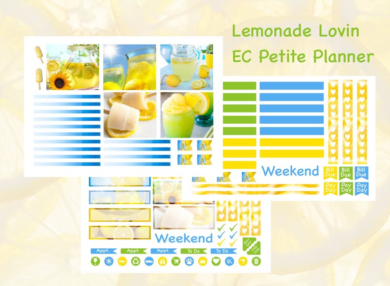 EC Petite Planner Lemonade Lovin Weekly Kit - Etsy