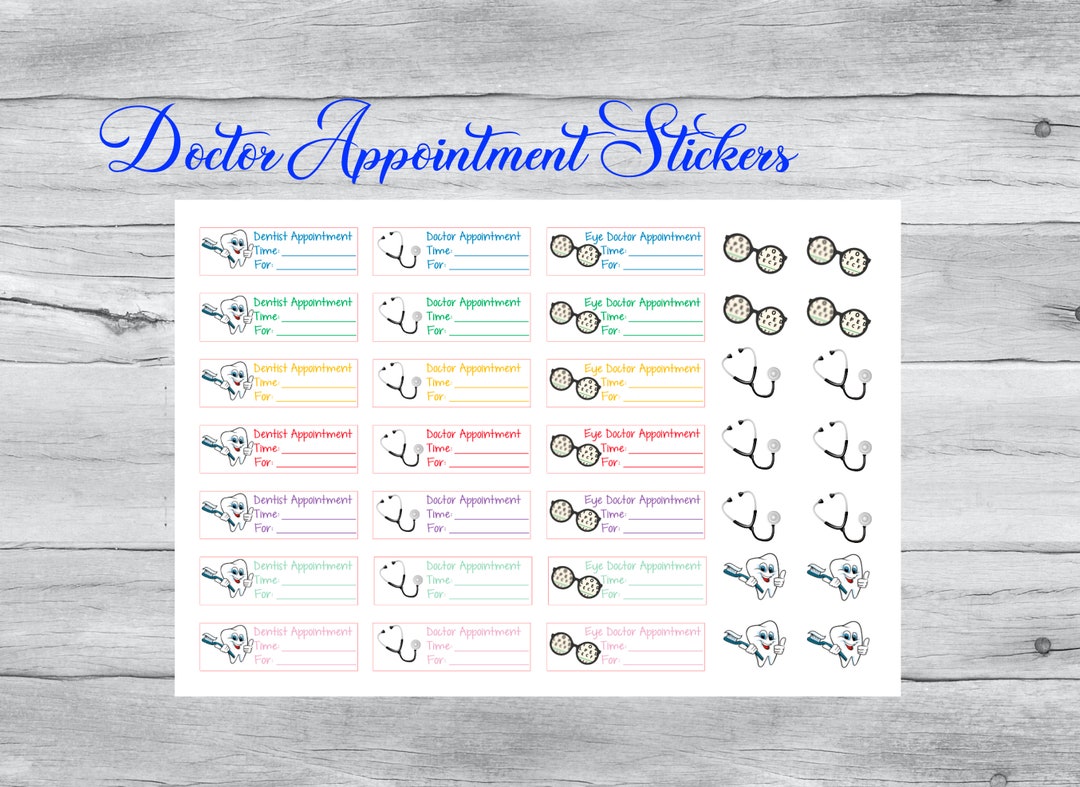 Appointment Stickers - Doctor-dentist-eyes - Etsy