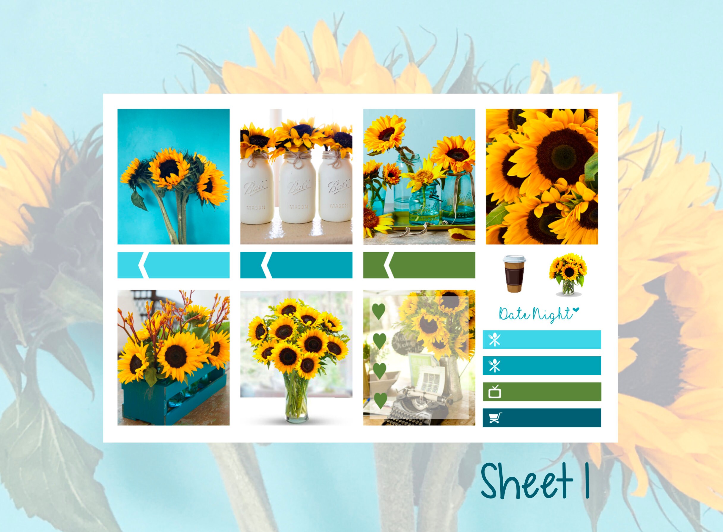 Sunflower EC A5 Horizontal Weekly Kit - Etsy