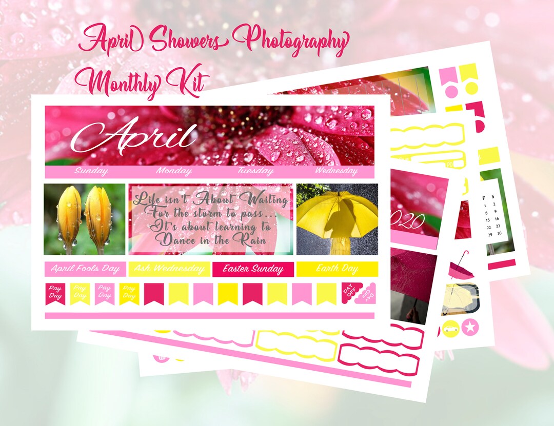 2026 April Showers Photography Monthly Kit Erin Condren or Classic ...