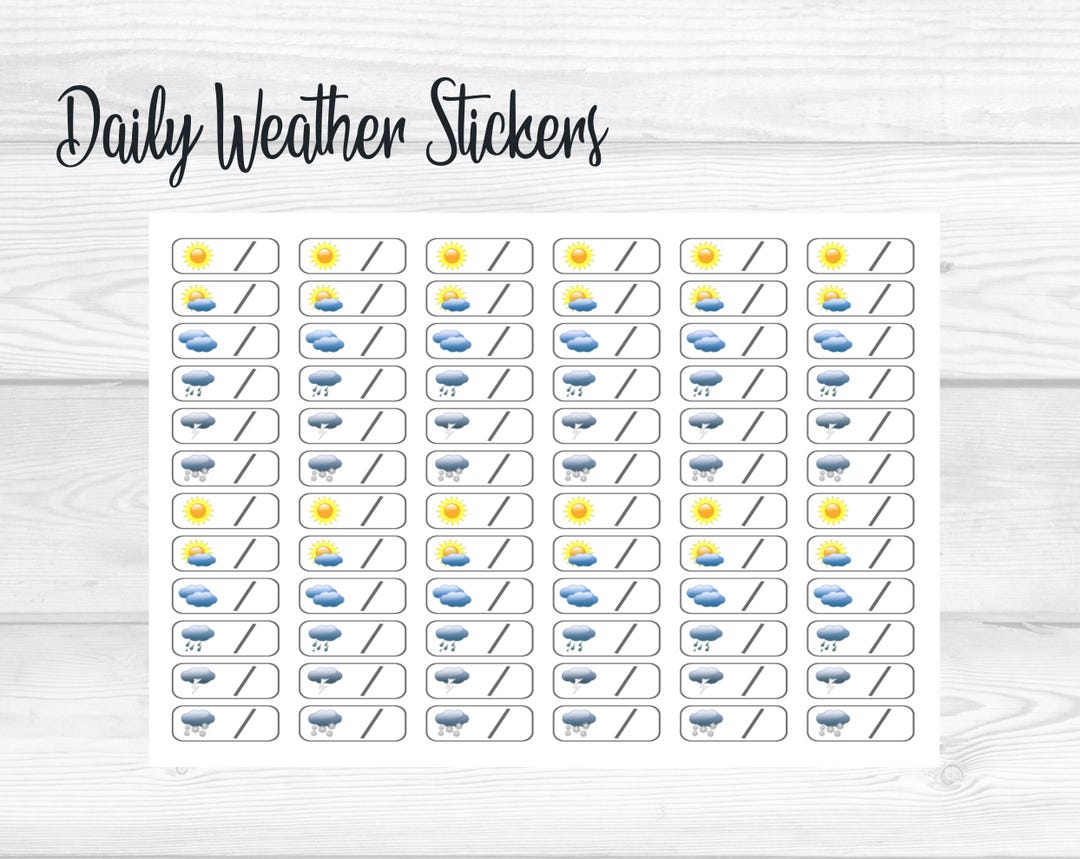 Daily Weather Planner Stickers - Etsy