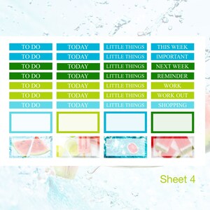 Watermelon Splash Weekly Sticker Kit - Etsy