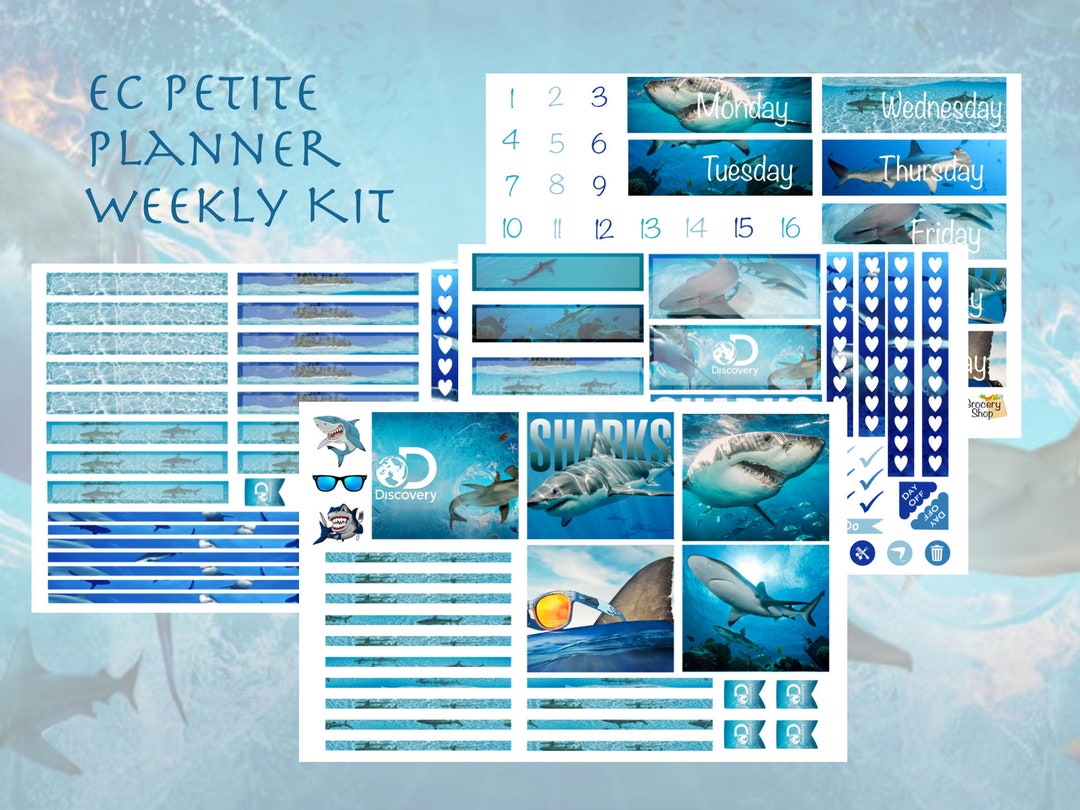 EC Petite Planner Shark Week Weekly Kit - Etsy