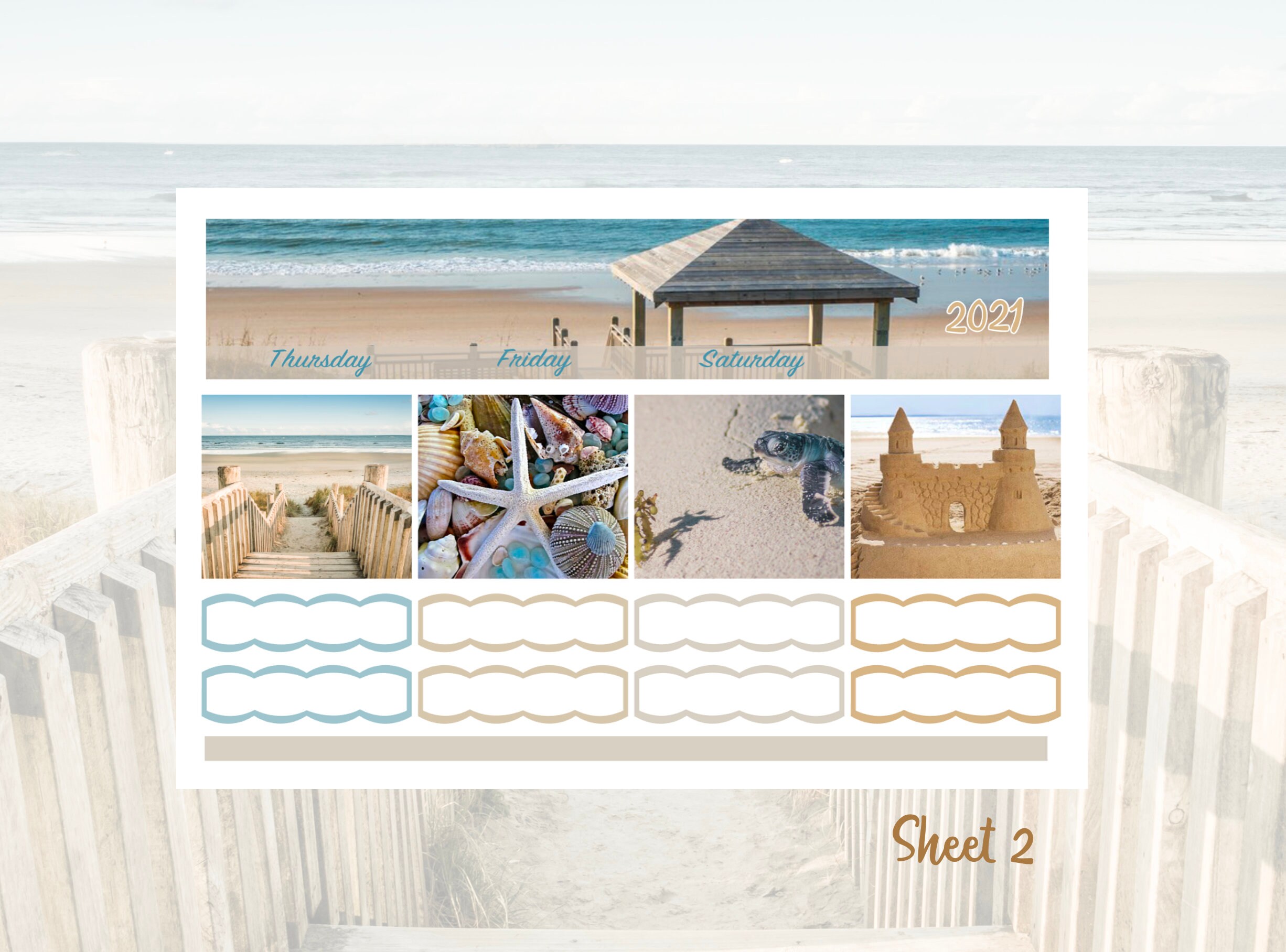 2026 Beach Monthly Kit June, July or August Erin Condren & Classic ...