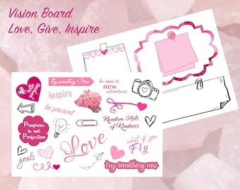 Vision Board Printables Love Power Words Affirmation for - Etsy