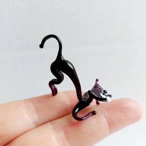 Miniature Glass Cat, Murano Glass Siamese Cat, Collectible Glass Kitten ...