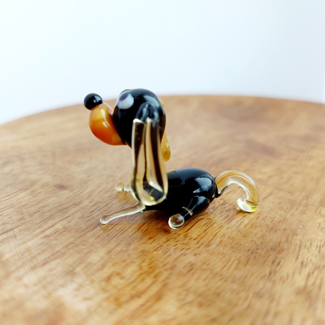 Mini Murano Glass Dachshund Dog: Handmade Dollhouse Figurine - Etsy UK