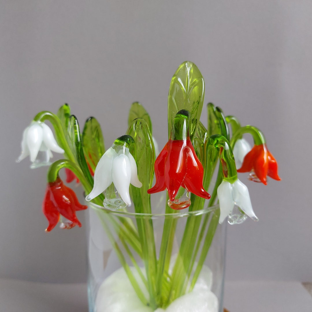 Hand Blown Glass Bell Flower Figurine: Spring Home Decor - Etsy