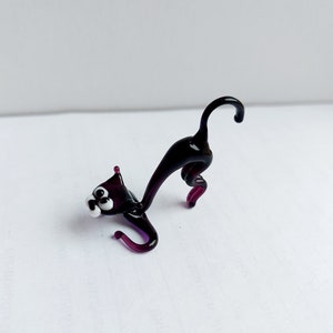 Miniature Glass Cat, Murano Glass Siamese Cat, Collectible Glass Kitten ...