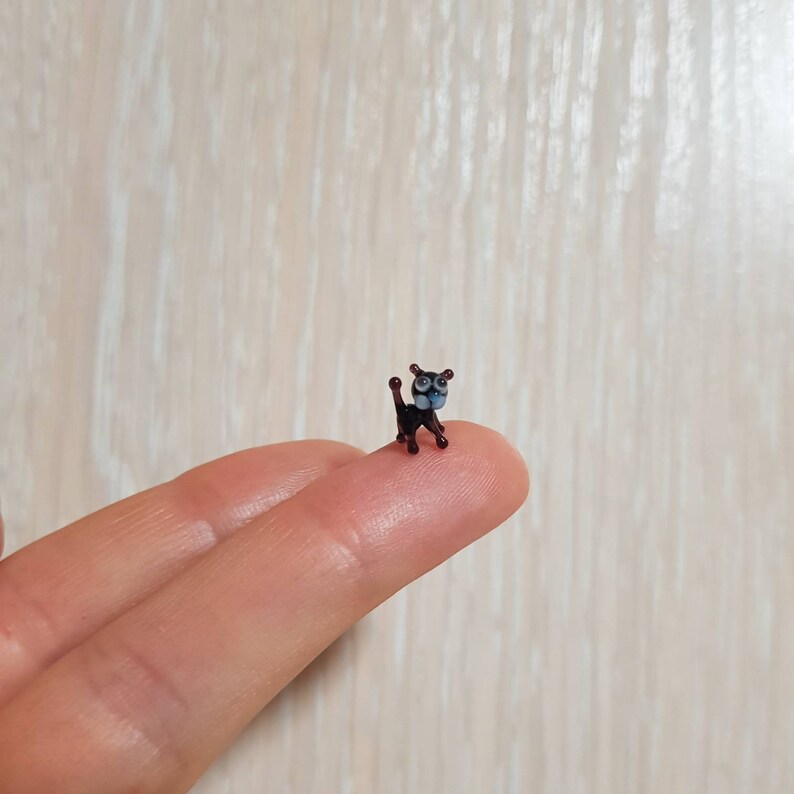 Super Micro Glass Black Cat Figurine Tiny Bead Size Glass - Etsy