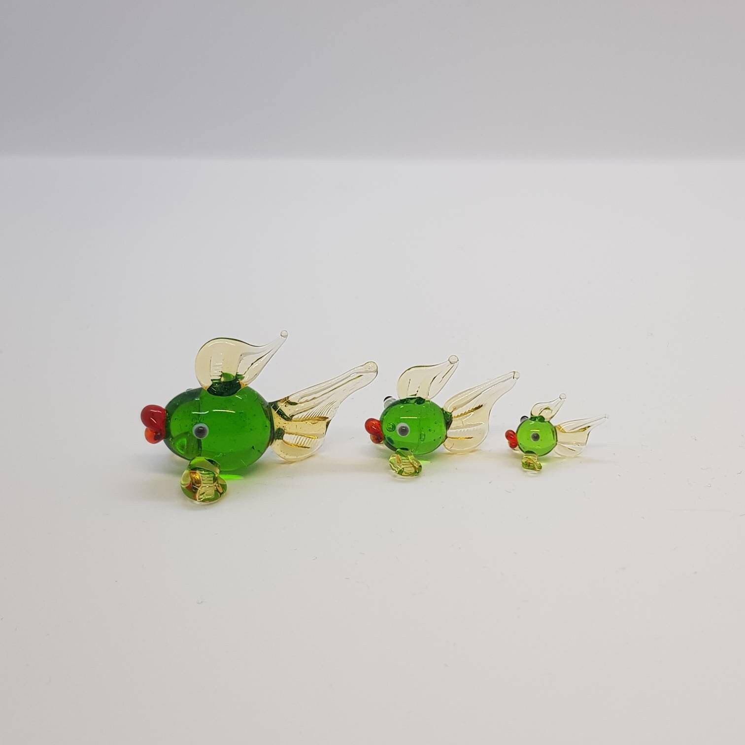 Miniature Glass Figurines Colorful Glass Fishes Murano Glass | Etsy