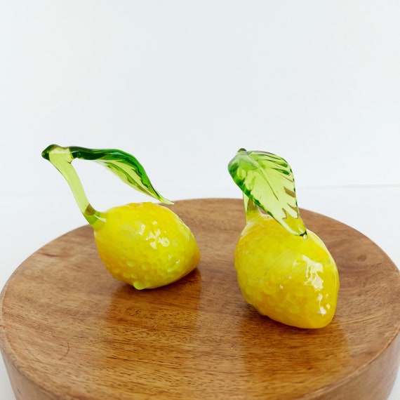 Lemon Glass Figurine Handmade of Glass Glass Lemon for - Etsy