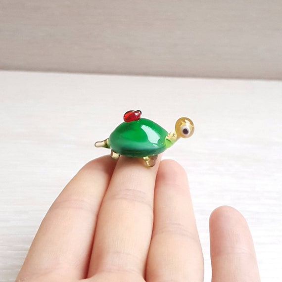 Mini Glass Turtle Tiny Glass Turtle With Ladybug Murano - Etsy