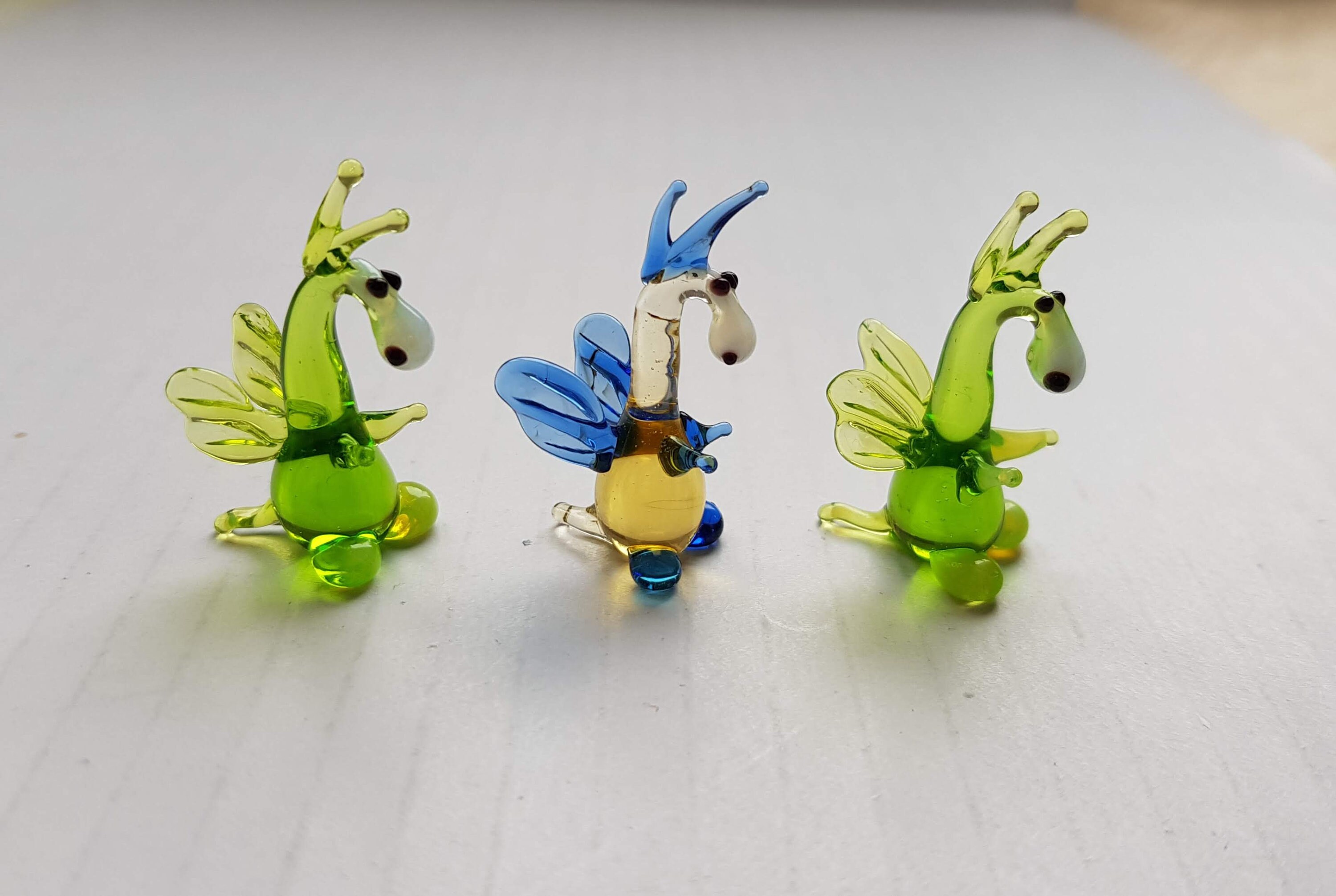 Miniature Glass Figurines Miniature Glass Fairy Dragon - Etsy