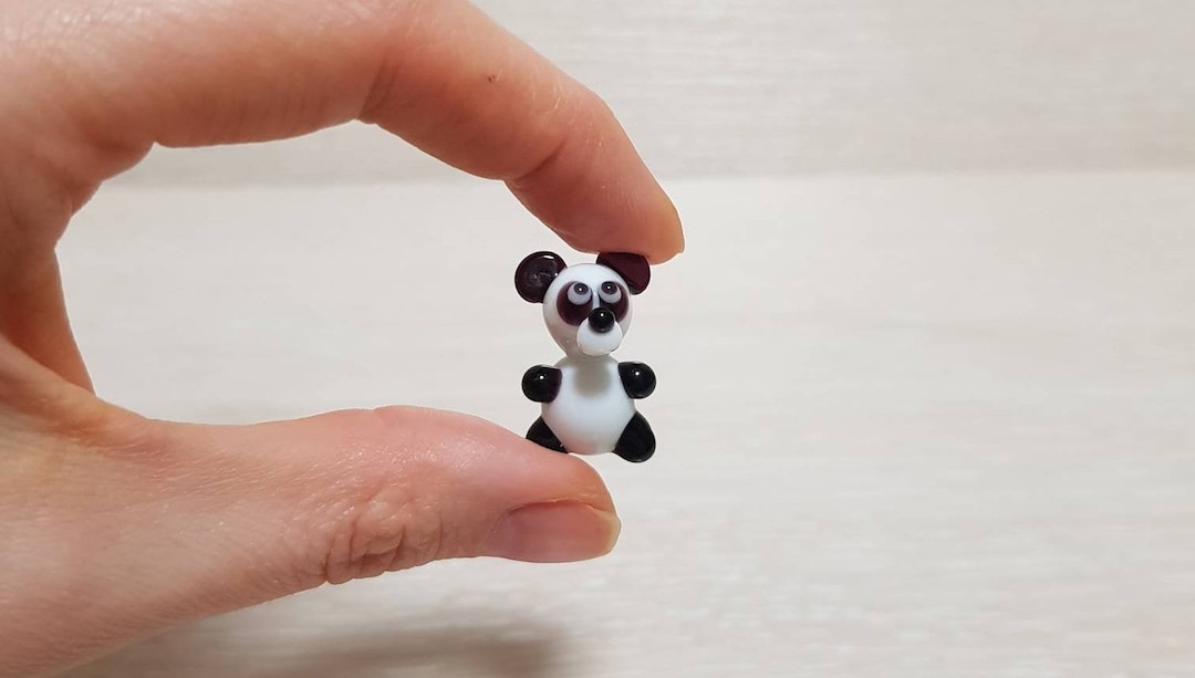 Miniature Glass Figurines, Miniscule Glass Animals, Murano Glass Panda ...