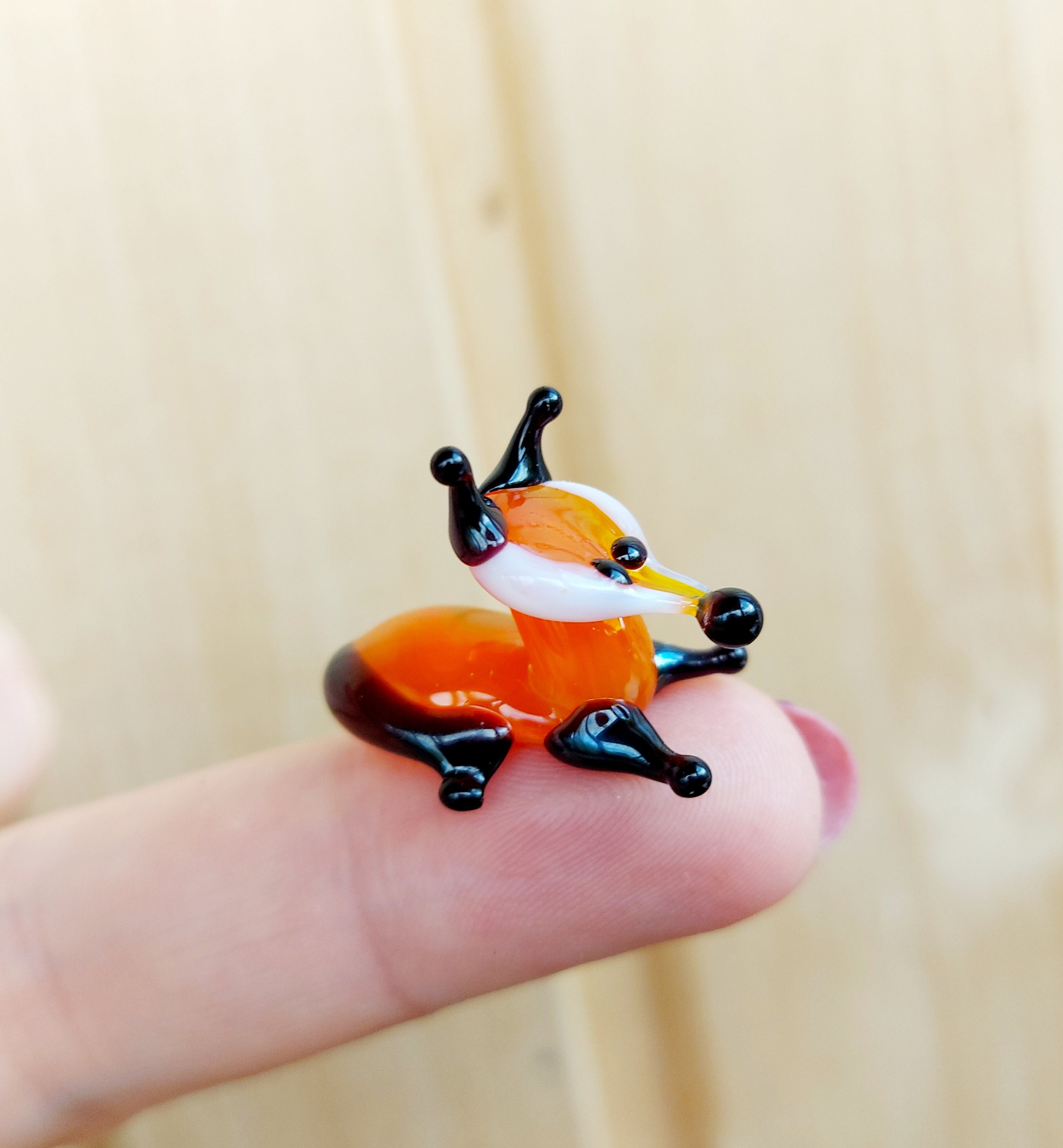 Miniature Glass Figurines Miniature Glass Fox Murano Glass - Etsy