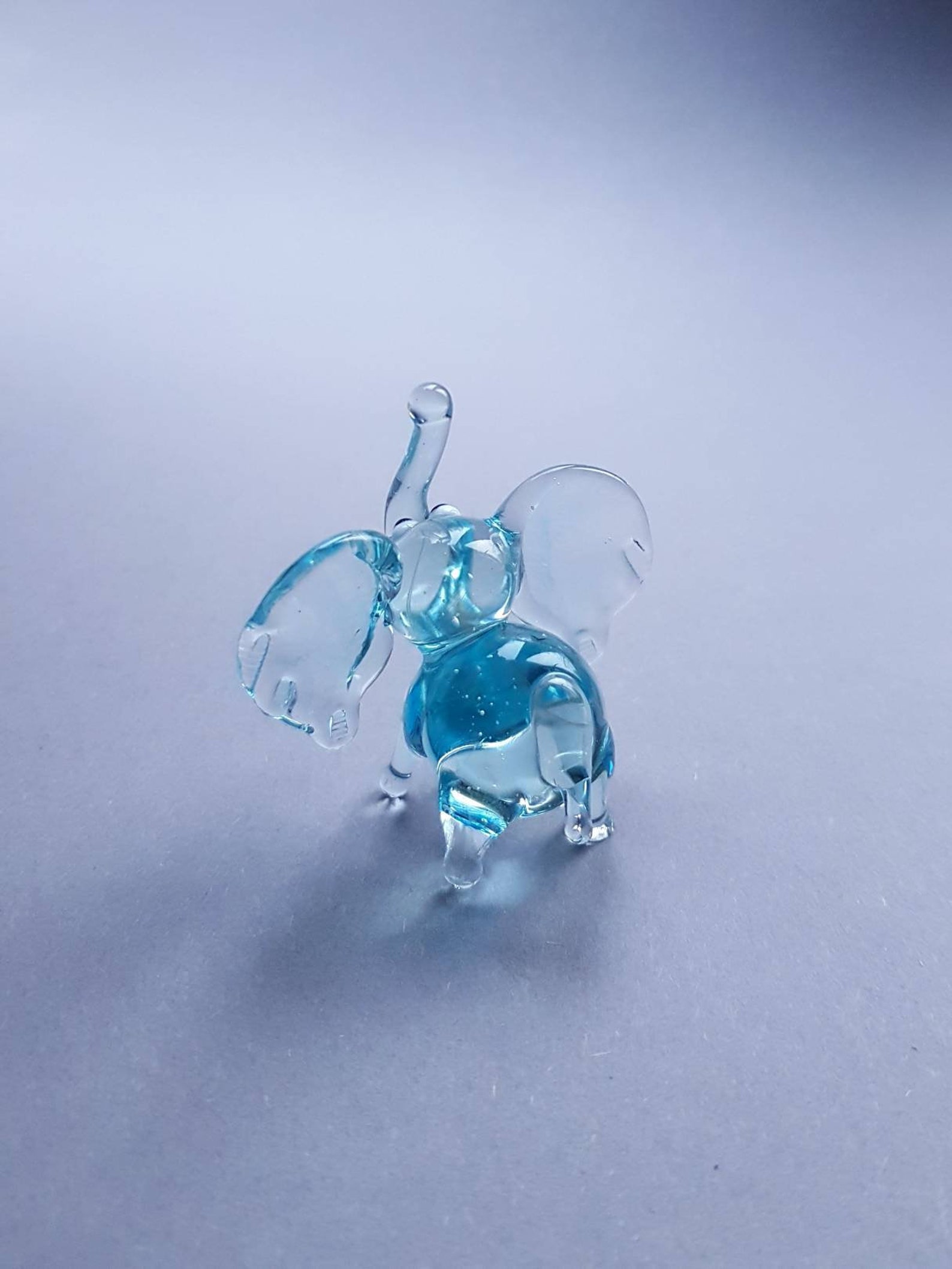 Crystal Blue Glass Elephant Murano Glass Elephant - Etsy