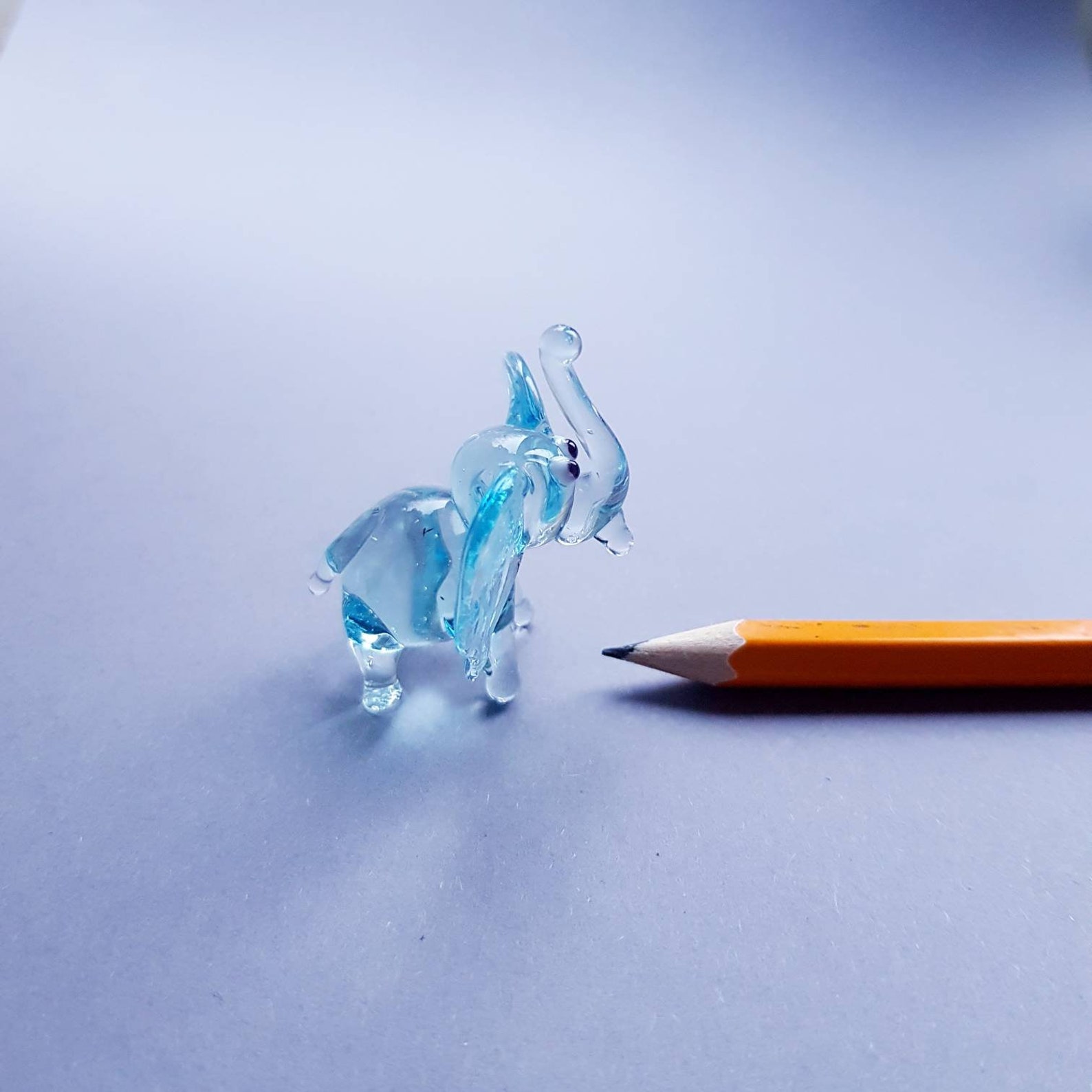 Crystal Blue Glass Elephant Murano Glass Elephant - Etsy
